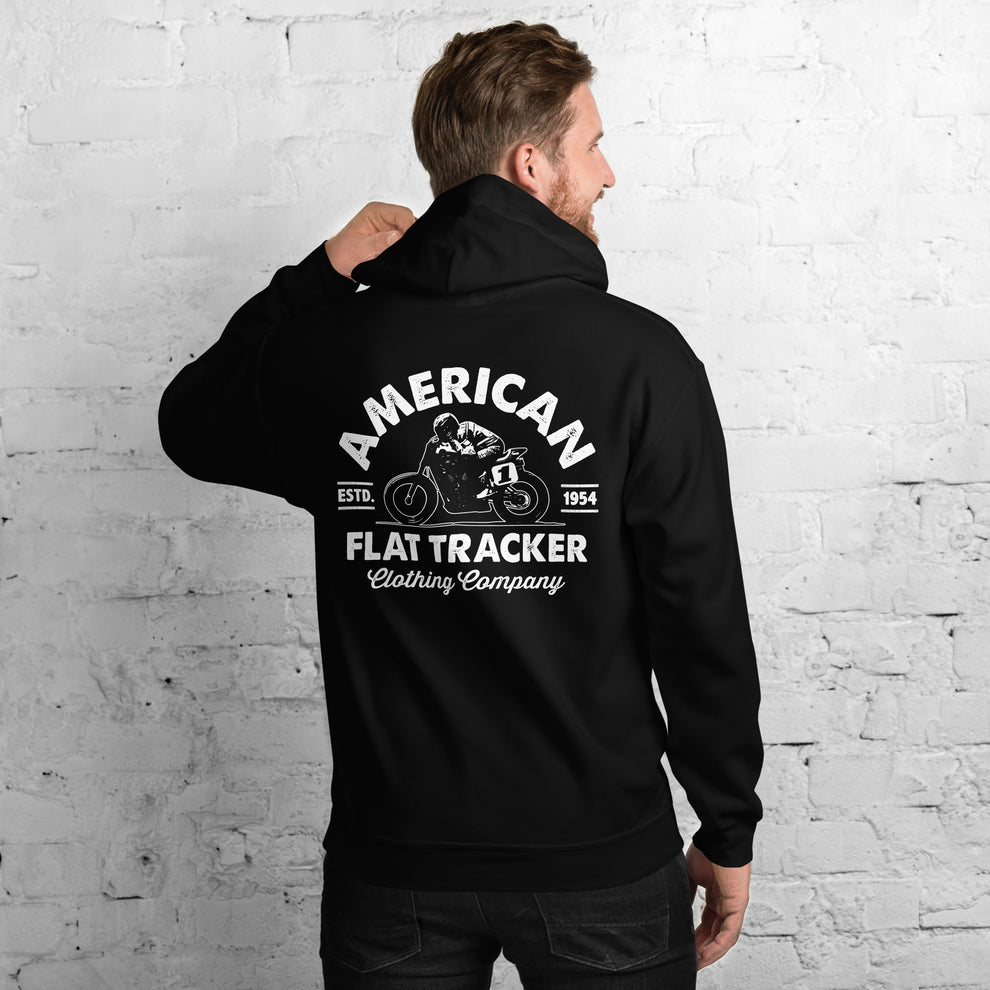 Crest Pullover Hoodie White Logo (Various Colors) – American Flat Tracker Clothing Co.
